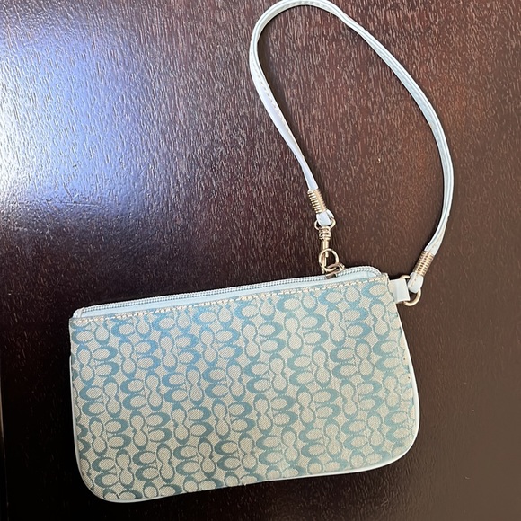 Coach | Bags | Coach Soho Light Blue Wristlet | Poshmark